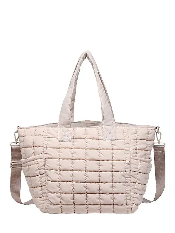 SOL AND SELENE Dreamer Puffer Extra Large Tote - Cream