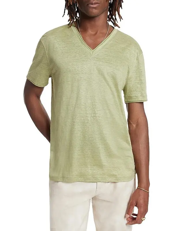 John Varvatos Wooster Slim Fit V Neck Tee - Pistachio