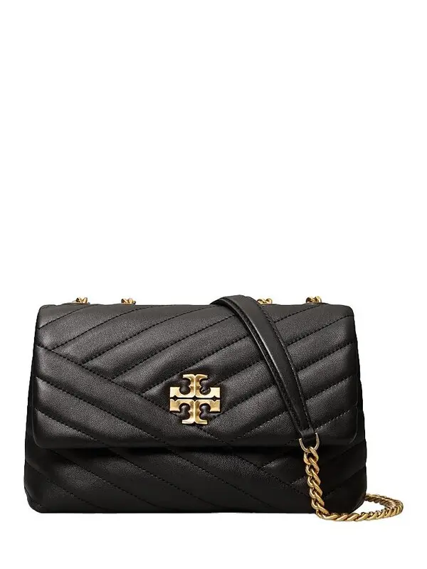 Tory Burch Kira Chevron Small Convertible Shoulder Bag - Black/rolled Brass
