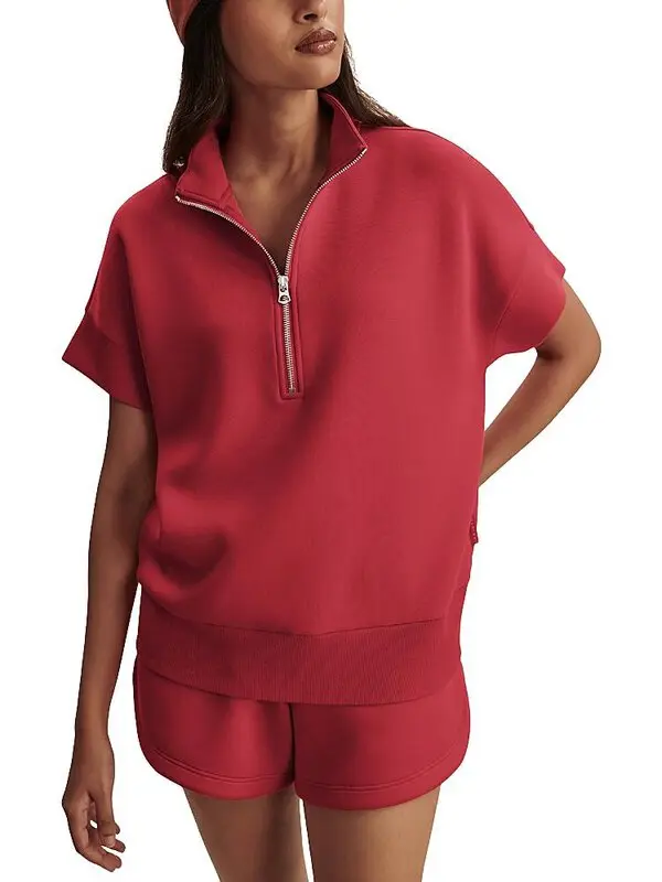 Varley Ritchie Short Sleeve Sweatshirt - Rich Raspberry