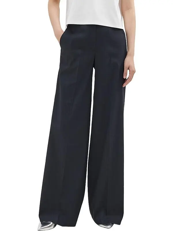 Theory High-waisted Wide-leg Trousers - Black