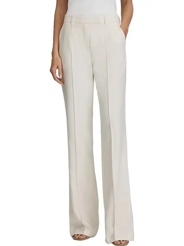 REISS Petite Millie Flare Pants - Cream