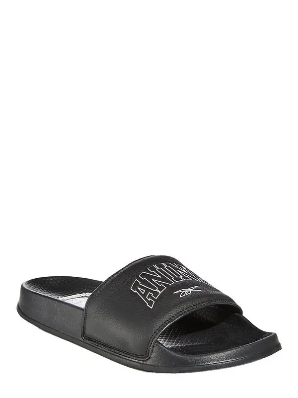 REEBOK X Anine Bing Classic Leather Slide Sandals - Black/white