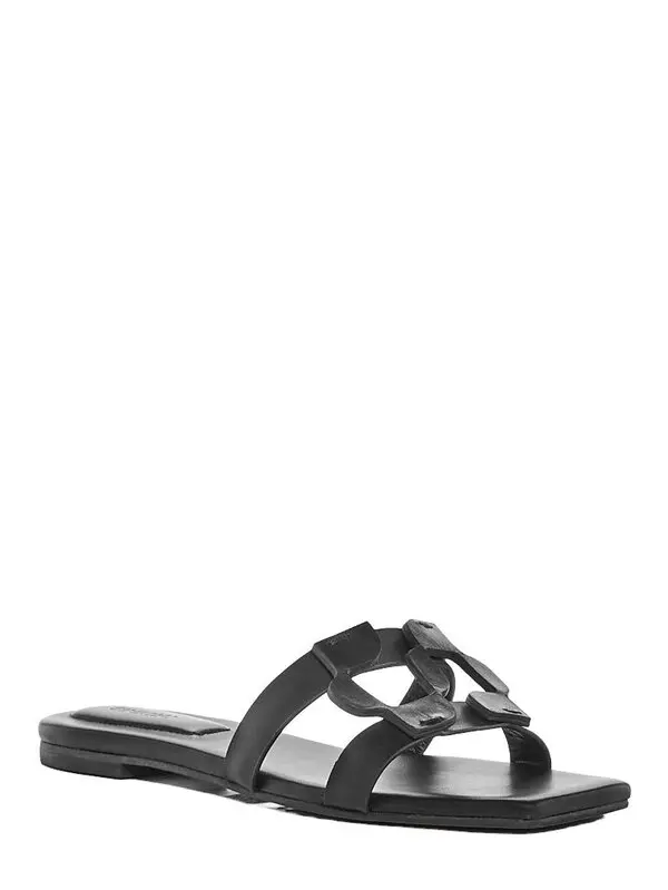 Simkhai Monogram Slide Sandals - Black