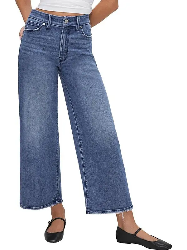 Good American Good Waist High Rise Wide Leg Jeans - Indigo