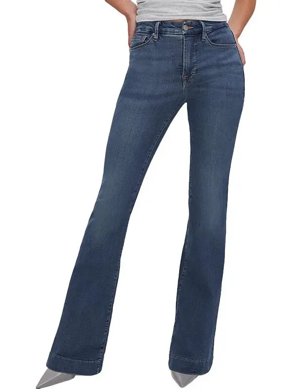Good American Good Legs High Rise Flare Jeans - Blue