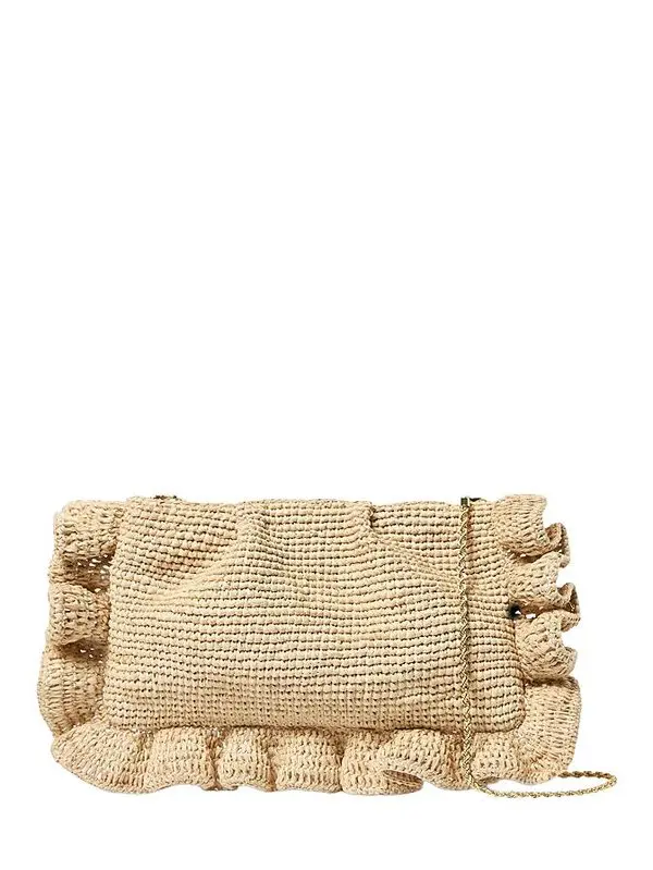 LOEFFLER RANDALL Mavis Ruffle Clutch - Natural/gold