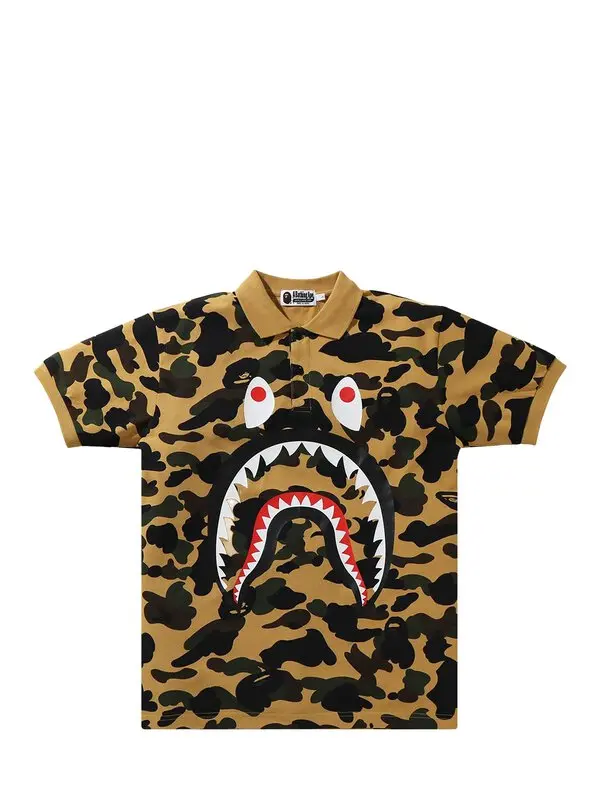 A BATHING APE 1st Camo Shark Polo - Yellow