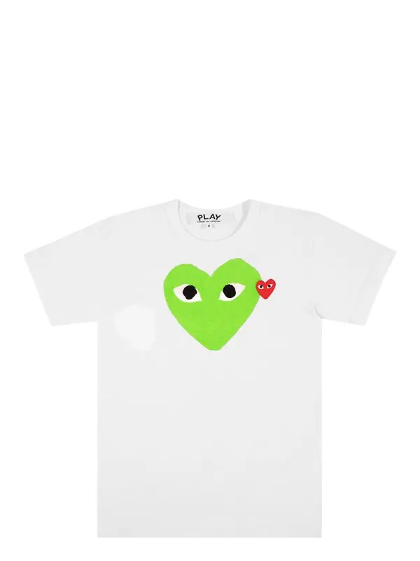 Play Comme Des Garcon Comme Des Garçons Short-sleeve Play T-shirt With Heart /white - Green