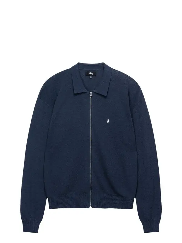 StÜssy Lightweight Long-sleeve Zip Polo - Blue