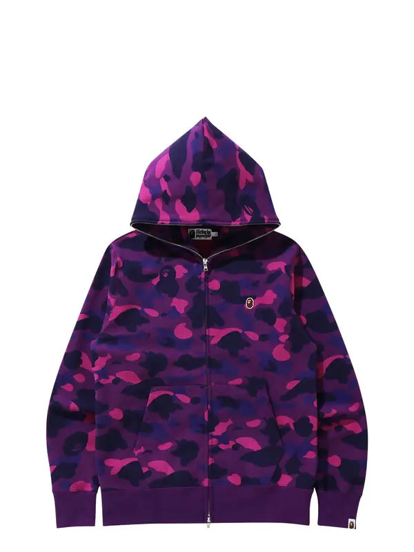 BAPE Color Camo Ape Head Full Zip Hoodie - Purple