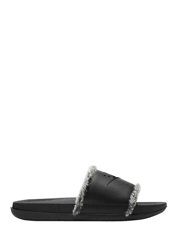 Nike Offcourt Leather Slide With Fur - Black