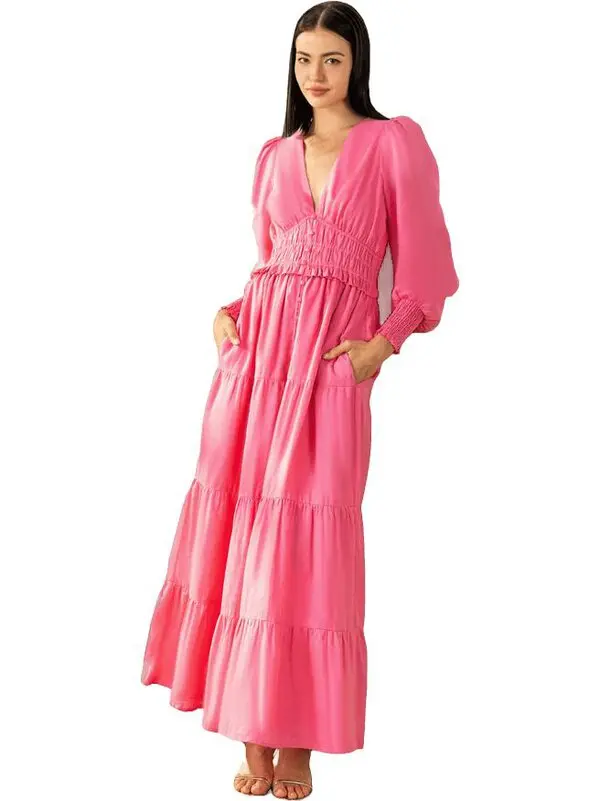 Yumi Kim Linen Maxi Dress - Pink