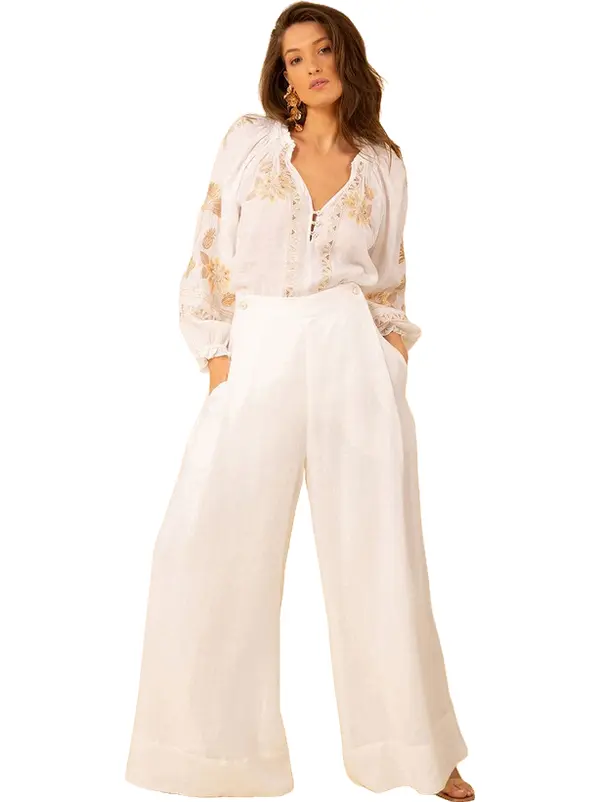 Hale Bob Alayna Linen Pants - White