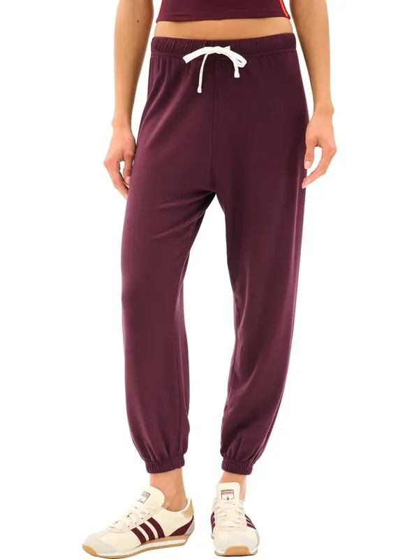 Splits59 Andie Oversized Fleece Sweatpant - Dark Cherry