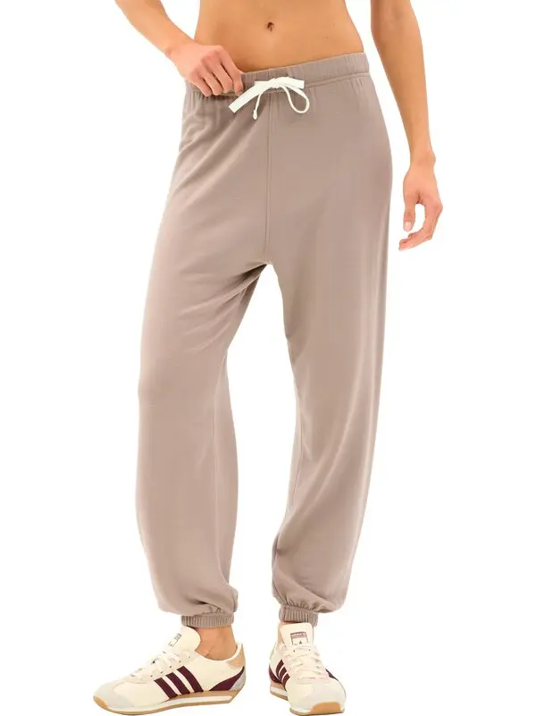 Splits59 Andie Oversized Fleece Track Pants - Latte