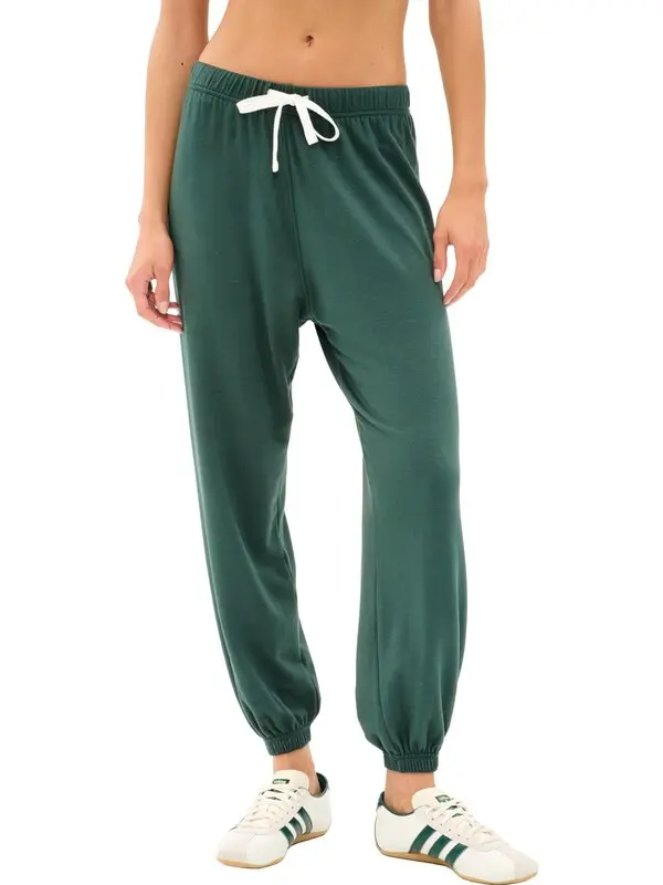 Splits59 Andie Oversized Fleece Track Pants - Military
