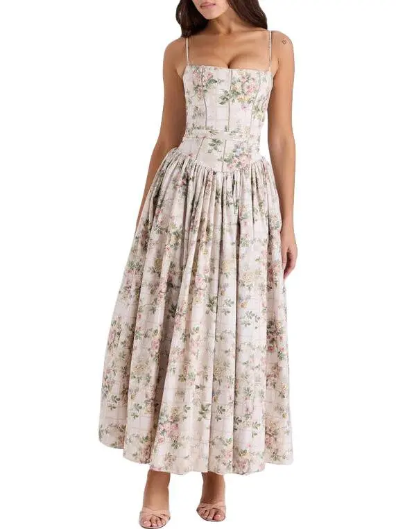 House Of Cb Ysabella Floral Maxi Sundress - Vintage Floral And Cream