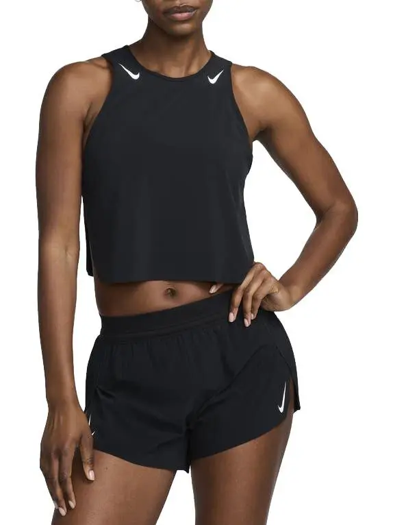 Nike Aeroswift Dri-fit Adv Crop Running Tank Top - 010 010 Black/white