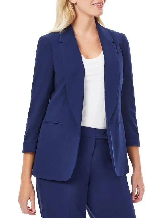 Jones New York Three-quarter Sleeve Blazer - Jones Navy
