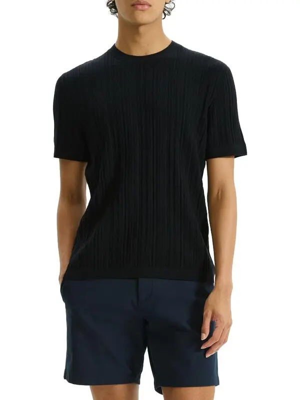 Theory Damian Rib Crewneck T-shirt - Black