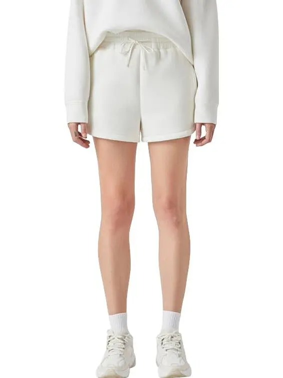 GREY LAB Tie Waist Scuba Knit Shorts - Off White
