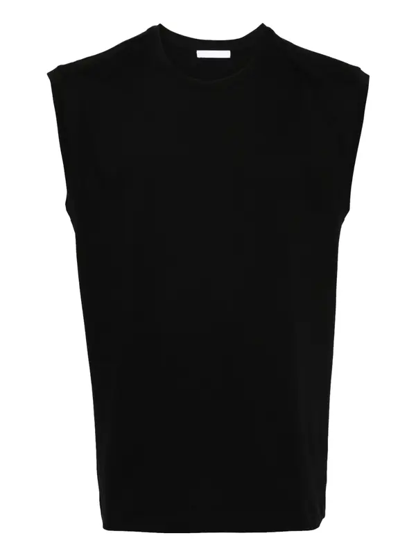 Helmut Lang Logo-print Sleeveless T-shirt - Black
