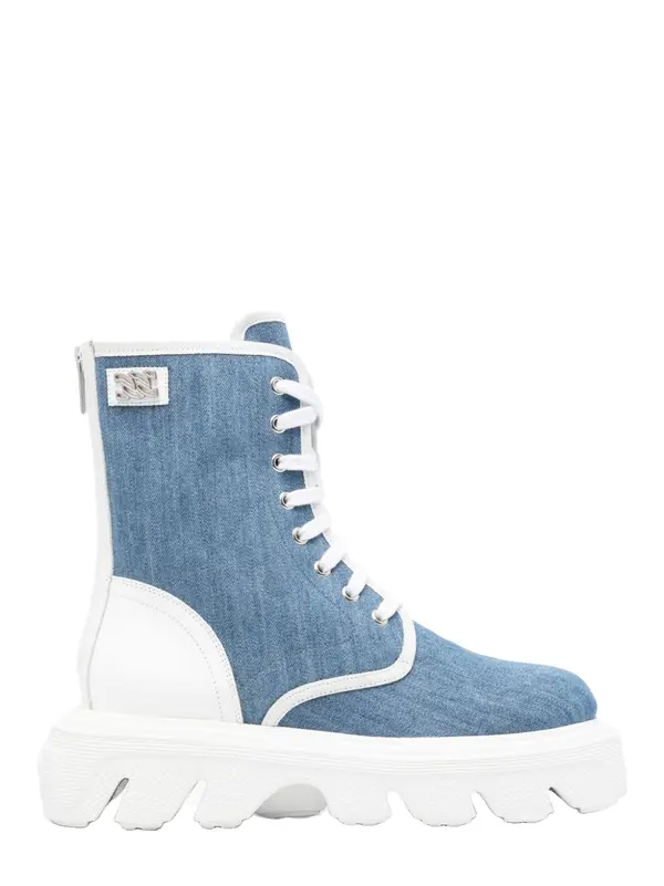 Casadei Generation C Denim Boots - Blue