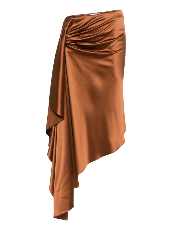 Christopher Esber Cusco Silk Midi Skirt - Brown