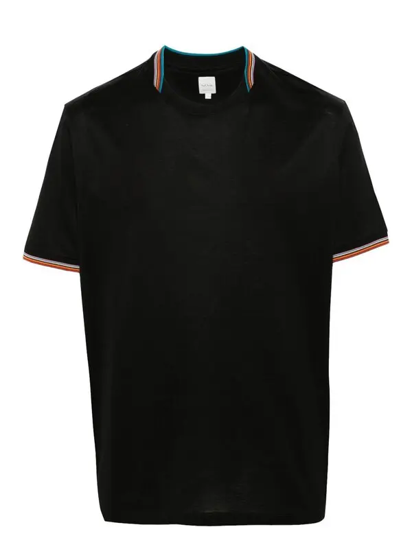 Paul Smith Artist-stripe Detailed T-shirt - Black
