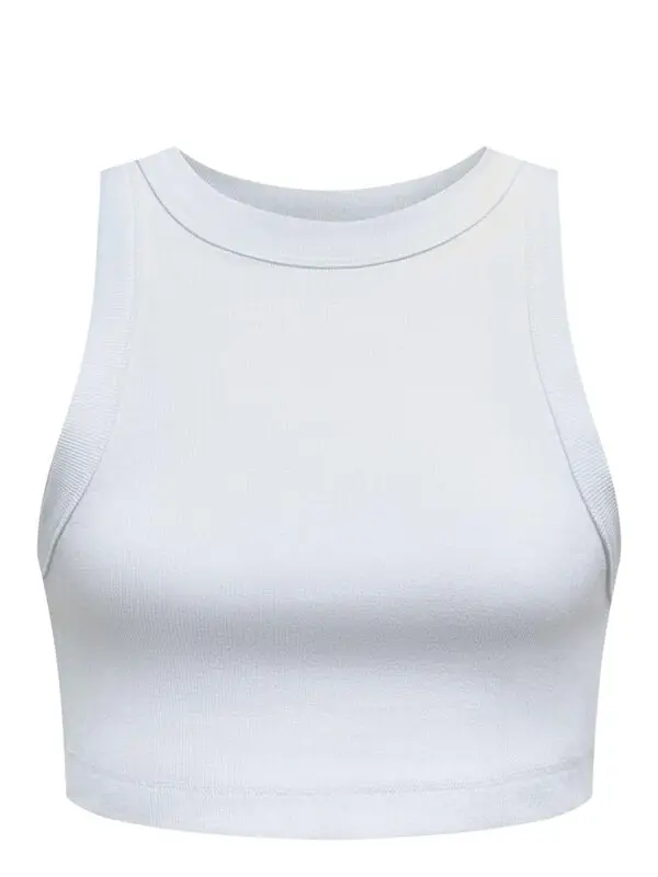 12 STOREEZ Cotton-blend Crop Top - White