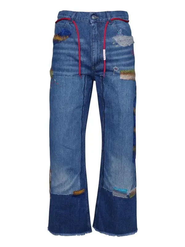 Marni Logo-patch Cotton Jeans - Blue