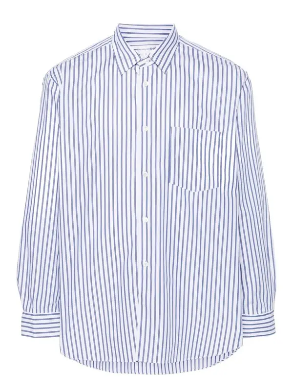 Comme Des Garçons Striped Cotton Shirt - Blue