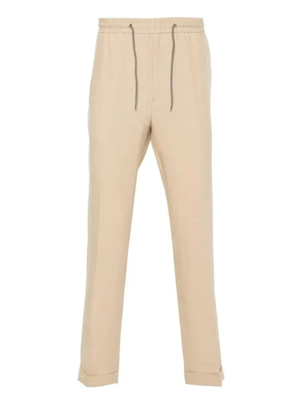 Paul Smith Drawstring Linen Trousers - Neutrals