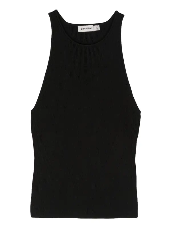 Simkhai Reza Ribbed Tank Top - Black
