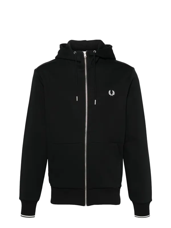 Fred Perry Embroidered-logo Zip-up Jacket - Black