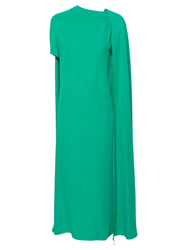 Valentino Garavani Cape-detail Cady Maxi Dress - Green