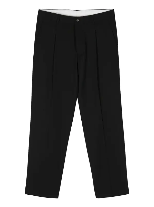 DELL'OGLIO Sandy Mid-rise Trousers - Black