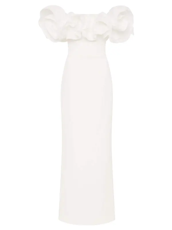 Rebecca Vallance Tessa Ruffled Gown - White