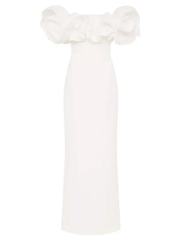 Rebecca Vallance Tessa Ruffled Gown - White