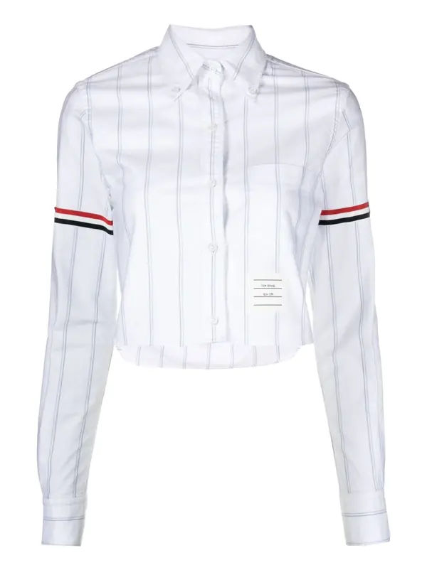 Thom Browne Cropped Striped Shirt - White