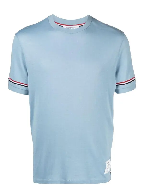Thom Browne Rwb-stripe Cotton T-shirt - Blue
