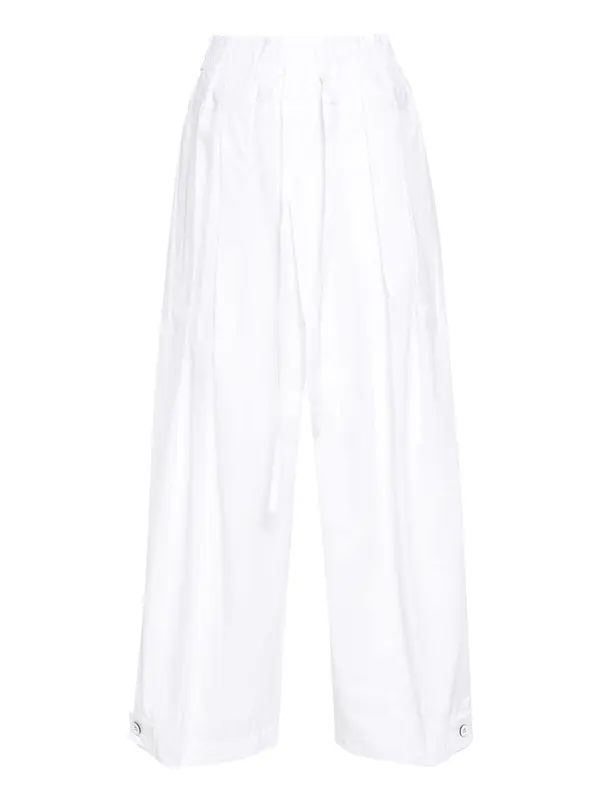 JIL SANDER Poplin Cotton Trousers - White
