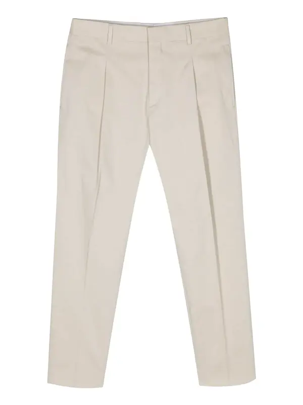 DELL'OGLIO Sandy Mid-rise Trousers - Neutrals