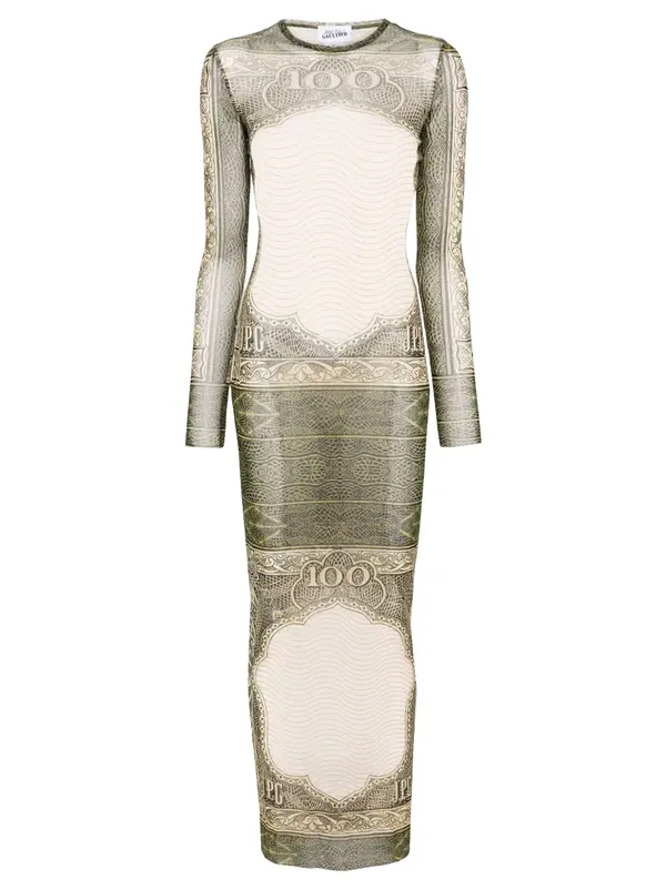 Jean Paul Gaultier Catrouche Mesh Maxi Dress - White