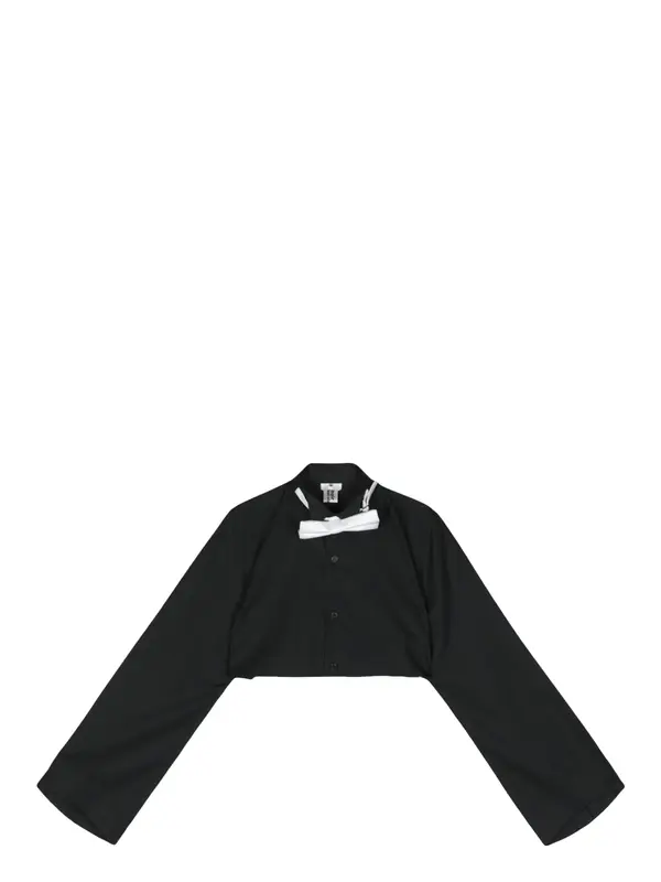 Noir Kei Ninomiya Bow-tie Cropped Shirt - Black