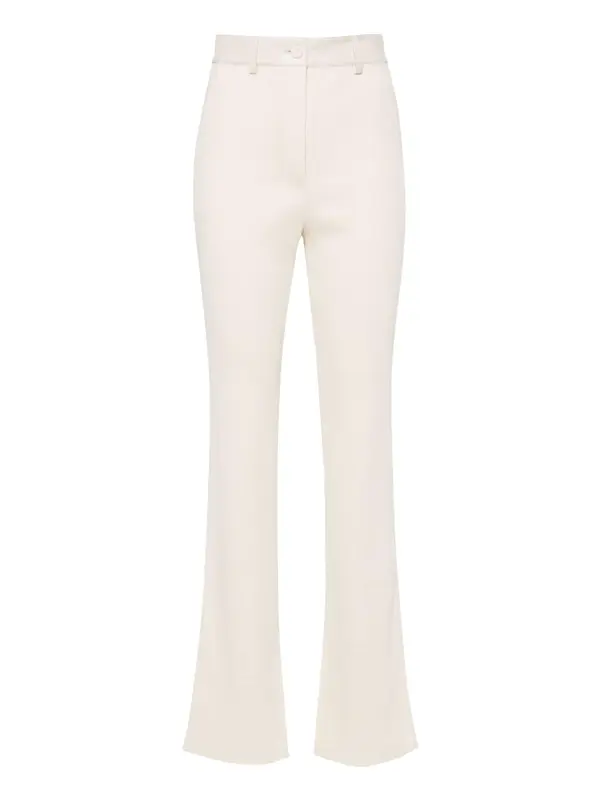 Nanushka Fine-ribbed Bootcut Trousers - Neutrals