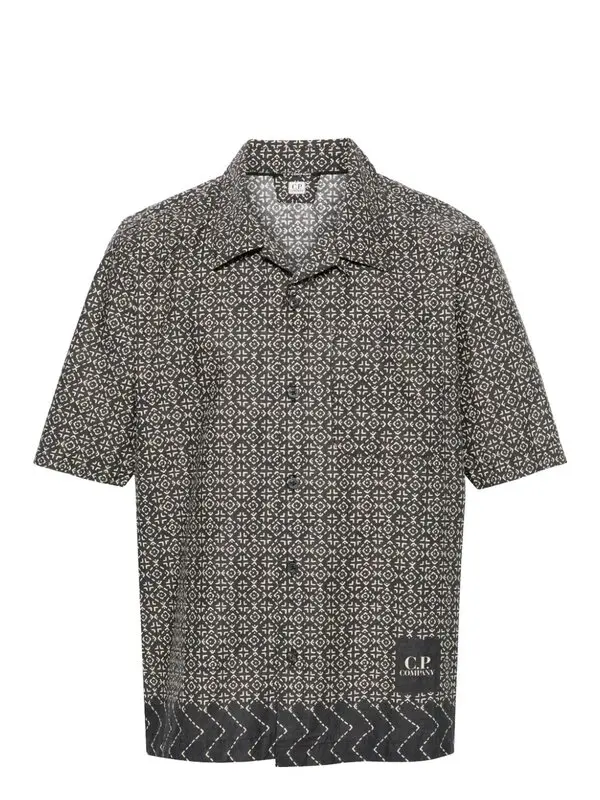 C.P. COMPANY Baja-print Cotton Shirt - Black