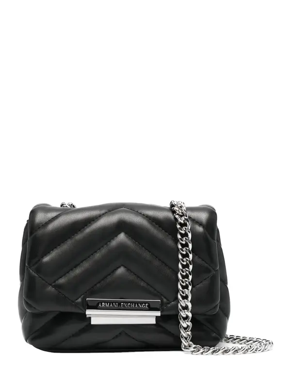 Armani Exchange Chevron-quilted Mini Bag - Black