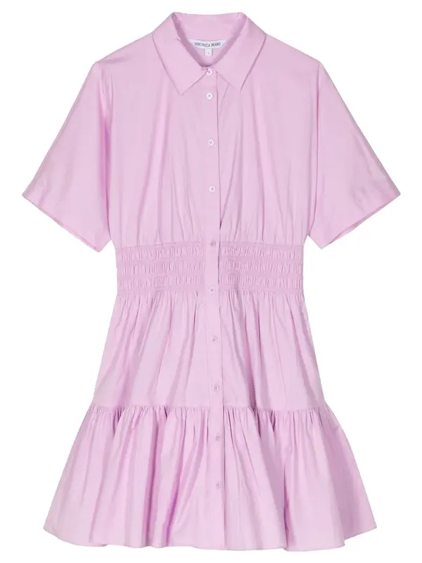 Veronica Beard Greta Tiered Shirt Dress - Purple